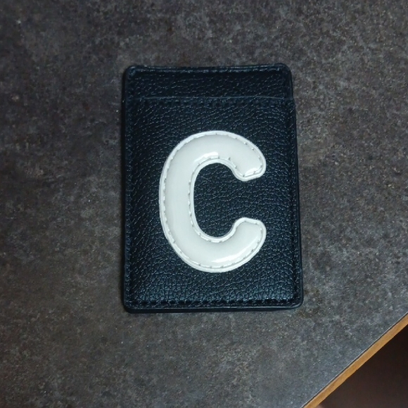 Accessories | Black Card Holder With White Letter C | Poshmark